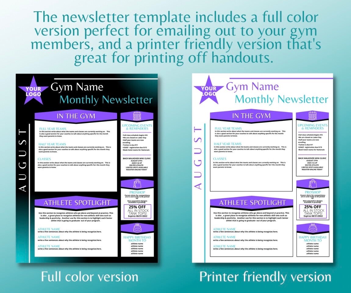 Monthly Newsletter Template - Etsy