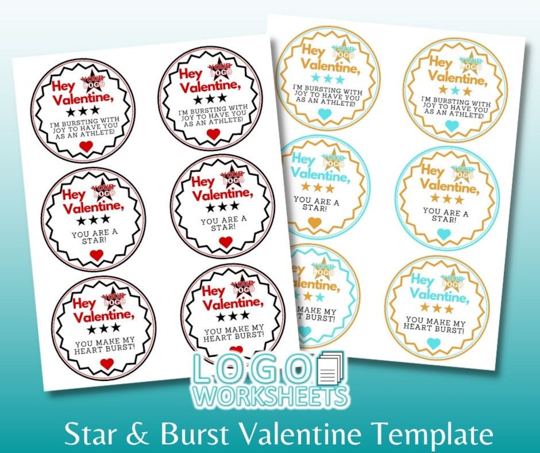Star and Burst Valentine Template - Etsy