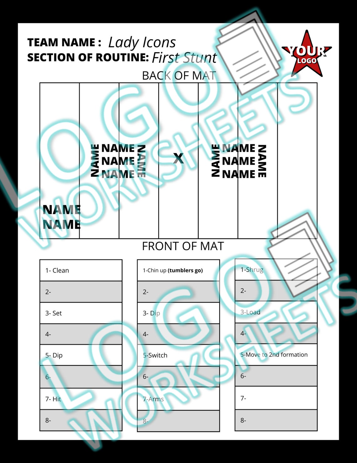 9 Panel Floor Formations Worksheet Template - Etsy