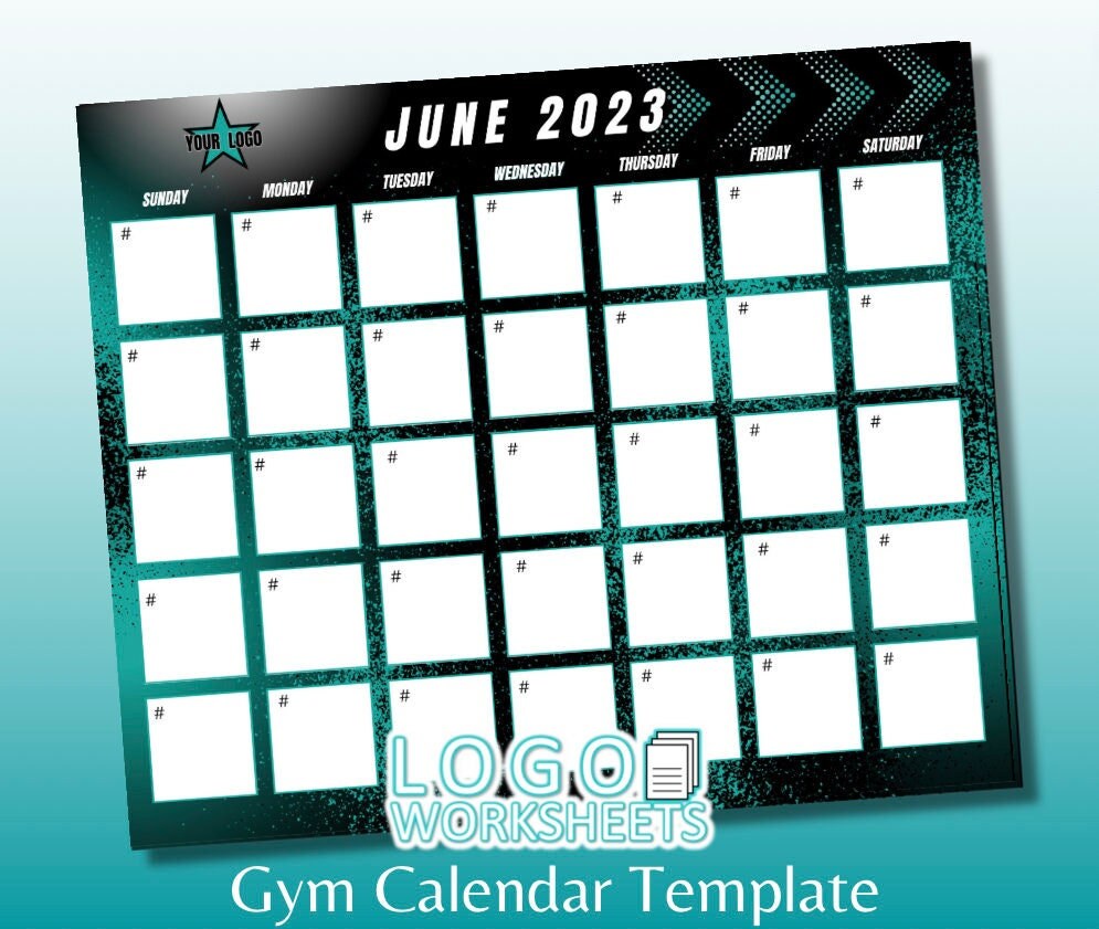 Gym Calendar Template - Etsy