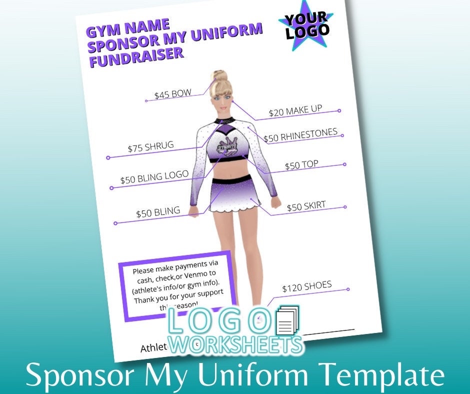 Purple Cheerleading Fundraiser Template Sponsor My Uniform Canada 