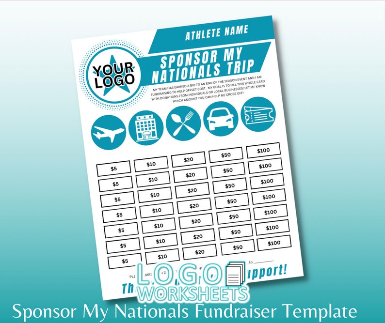 Sponsor My Nationals Fundraiser Template - Etsy