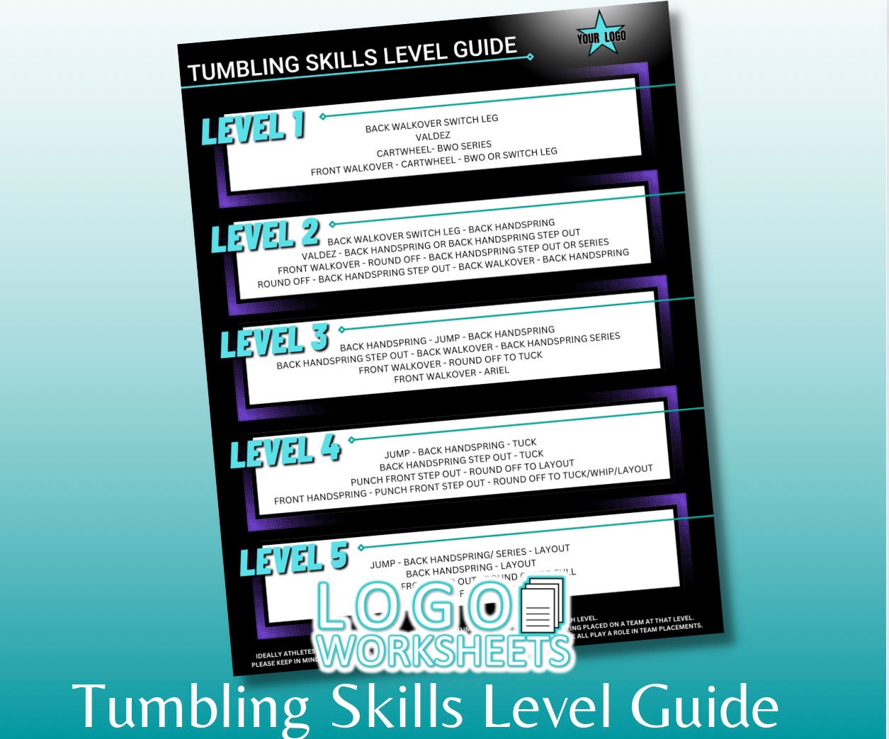 Tumbling Skill Levels Guide Template - Etsy