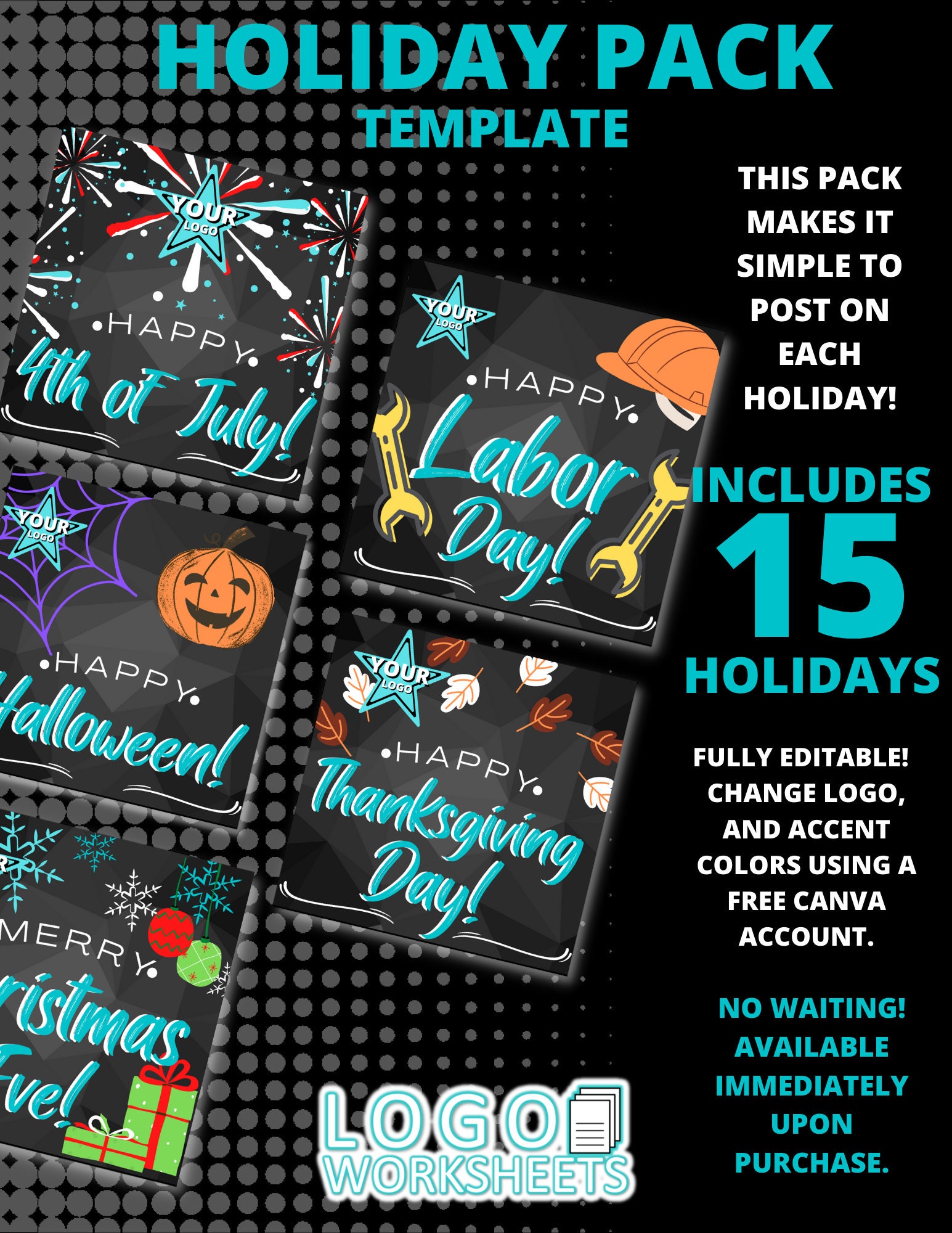 Holiday Pack Template - Etsy