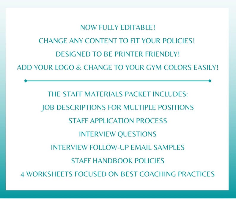 Staff Materials Packet Template - Etsy