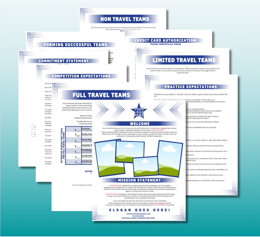 Cheer Gym Information Packet Template - Etsy