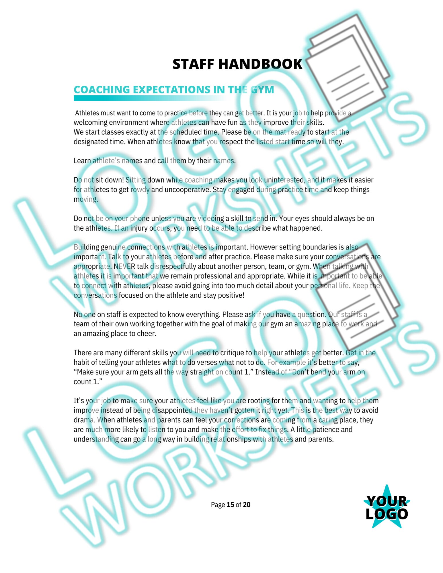 Staff Materials Packet Template - Etsy