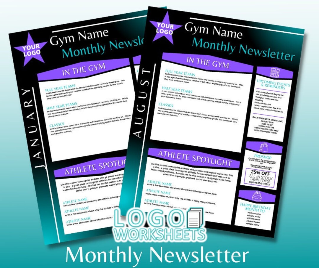 Monthly Newsletter Template - Etsy