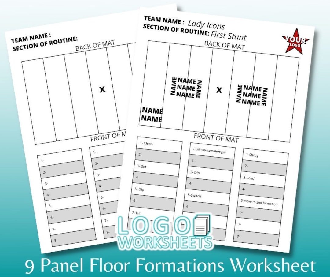 9 Panel Floor Formations Worksheet Template - Etsy