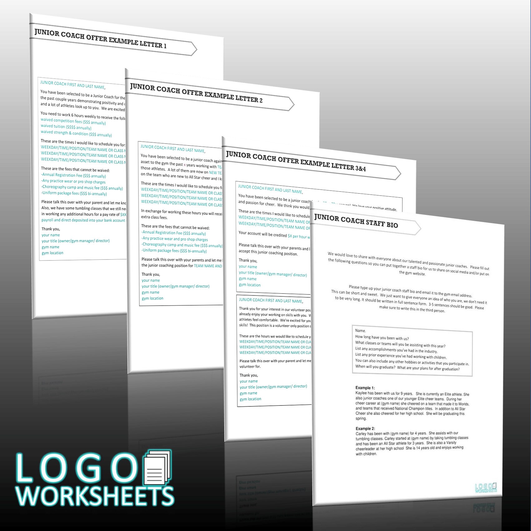 Junior Coach Materials Packet Template - Etsy