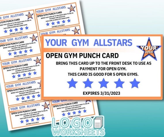 Open Gym Punch Card Template - Etsy
