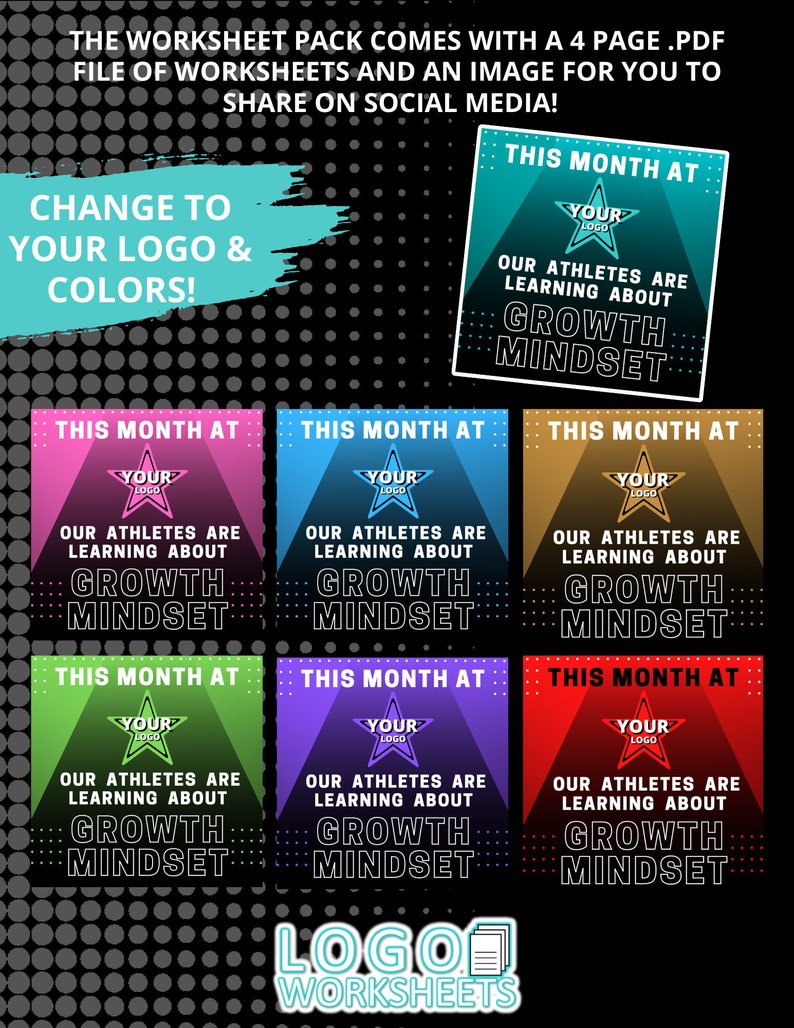 Growth Mindset Worksheet Pack Template - Etsy