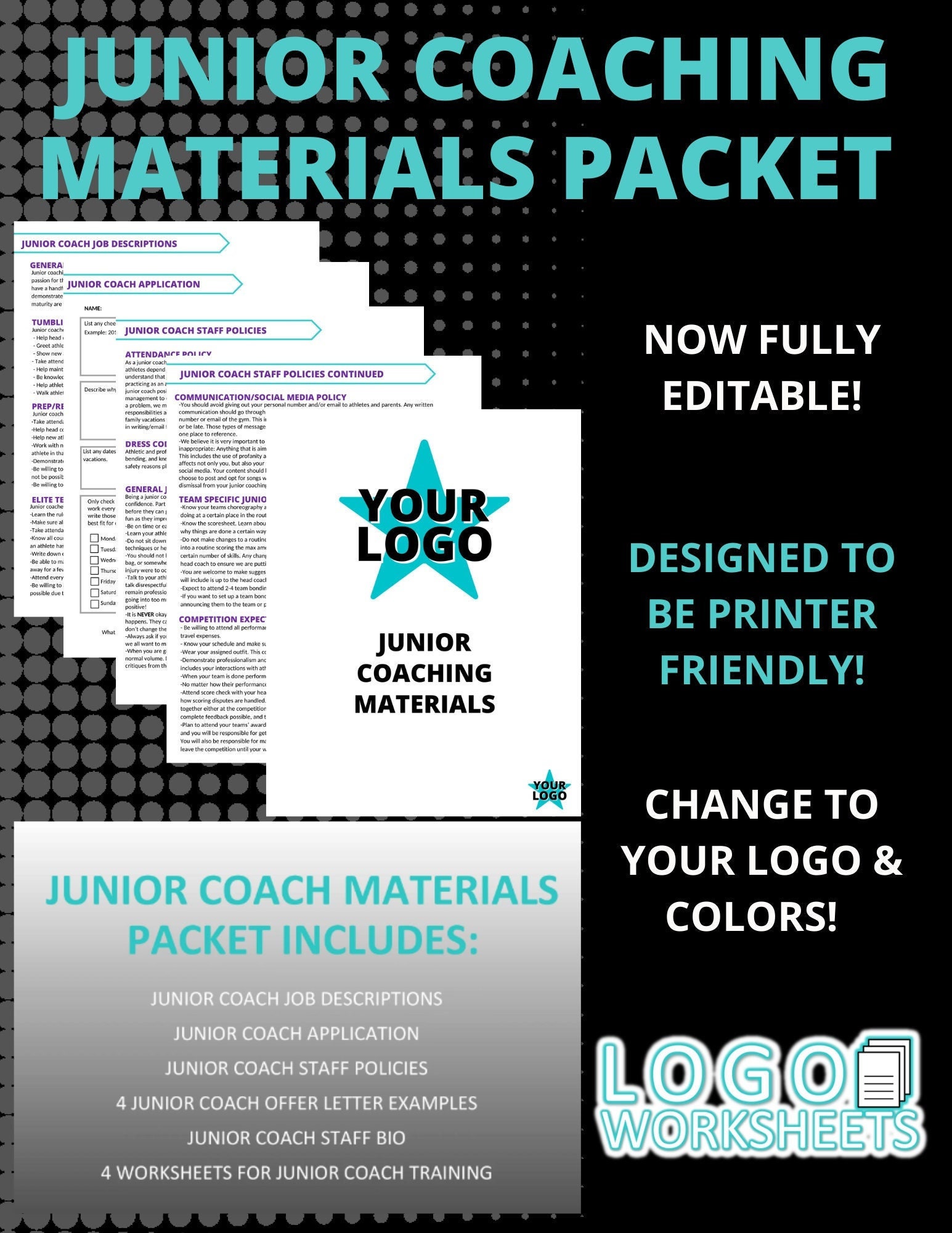 Junior Coach Materials Packet Template - Etsy