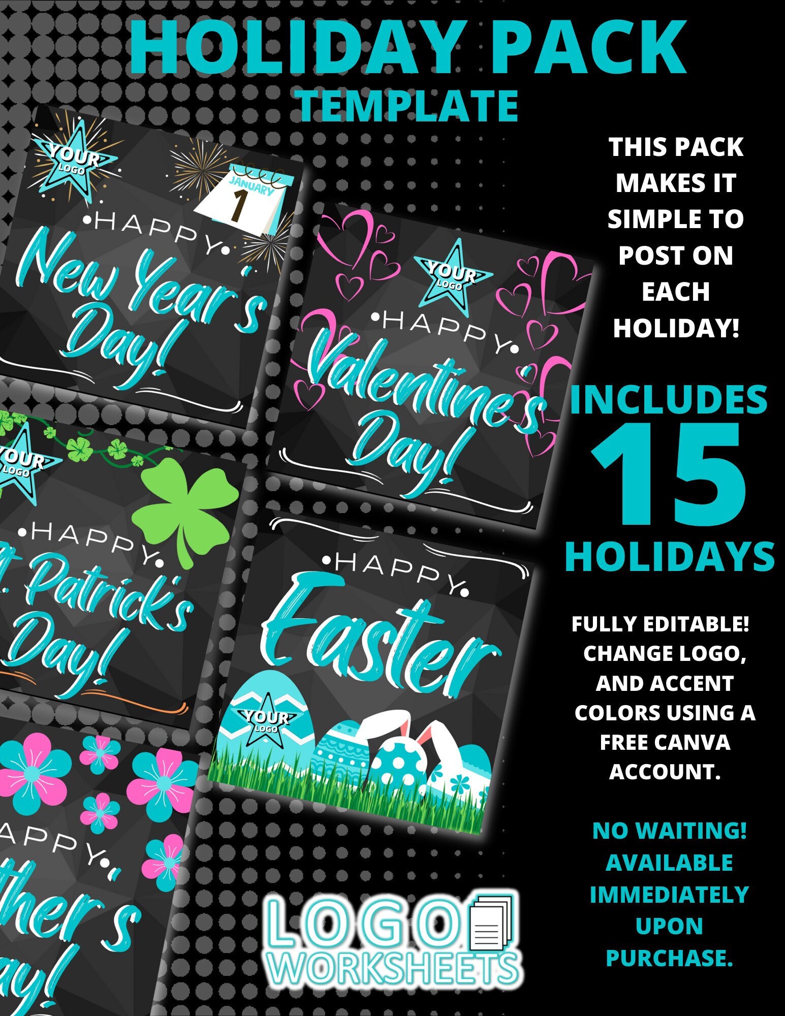 Holiday Pack Template - Etsy