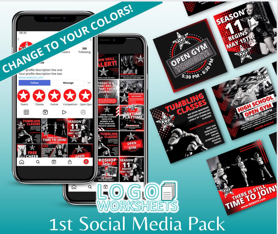 1st Social Media Pack Template - Etsy