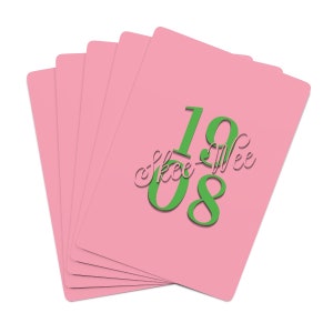 Pink & Green Playing Cards - Etsy