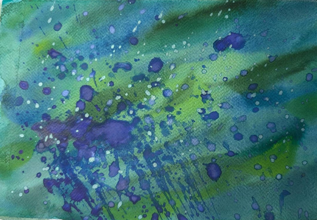 Green and Blue Splotchy Spatter - Etsy