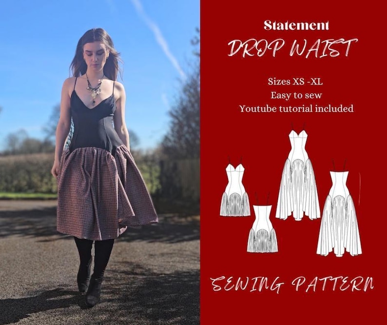 Statement Drop Waist Dress PDF Pattern - Etsy