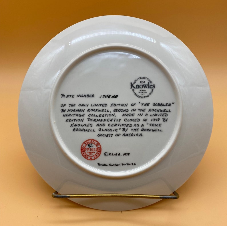 Norman Rockwell Collectible Plate "the Cobbler" With COA - Etsy