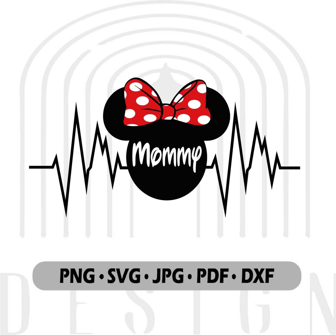 Mommy Heart Beat Svg, Mouse Heart Beat, Mommy Svg, Ekg Svg, Heartbeat ...