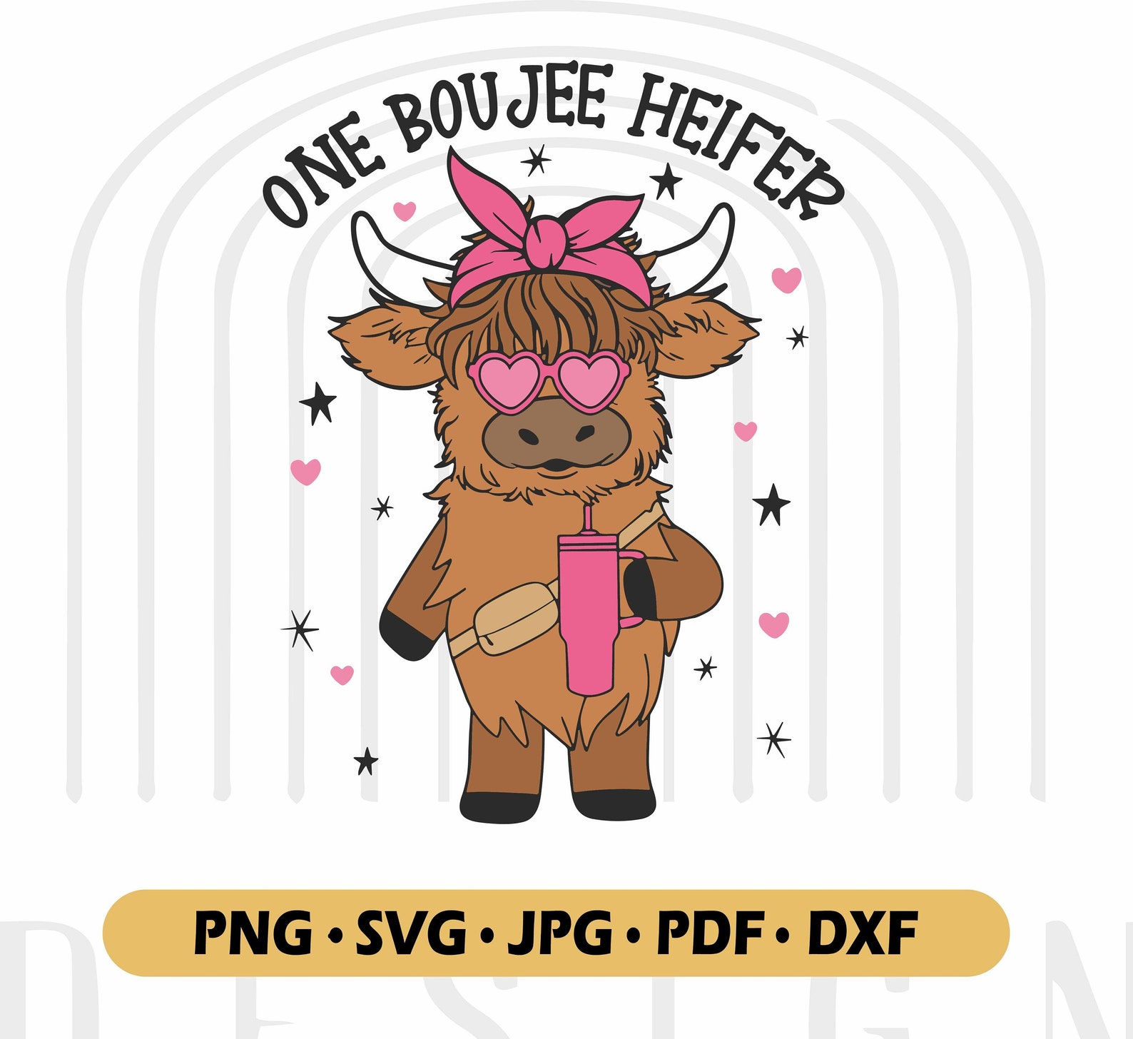 One Boujee Heifer Highland Cow, Cow Lover Valentine Stanley Inspired ...