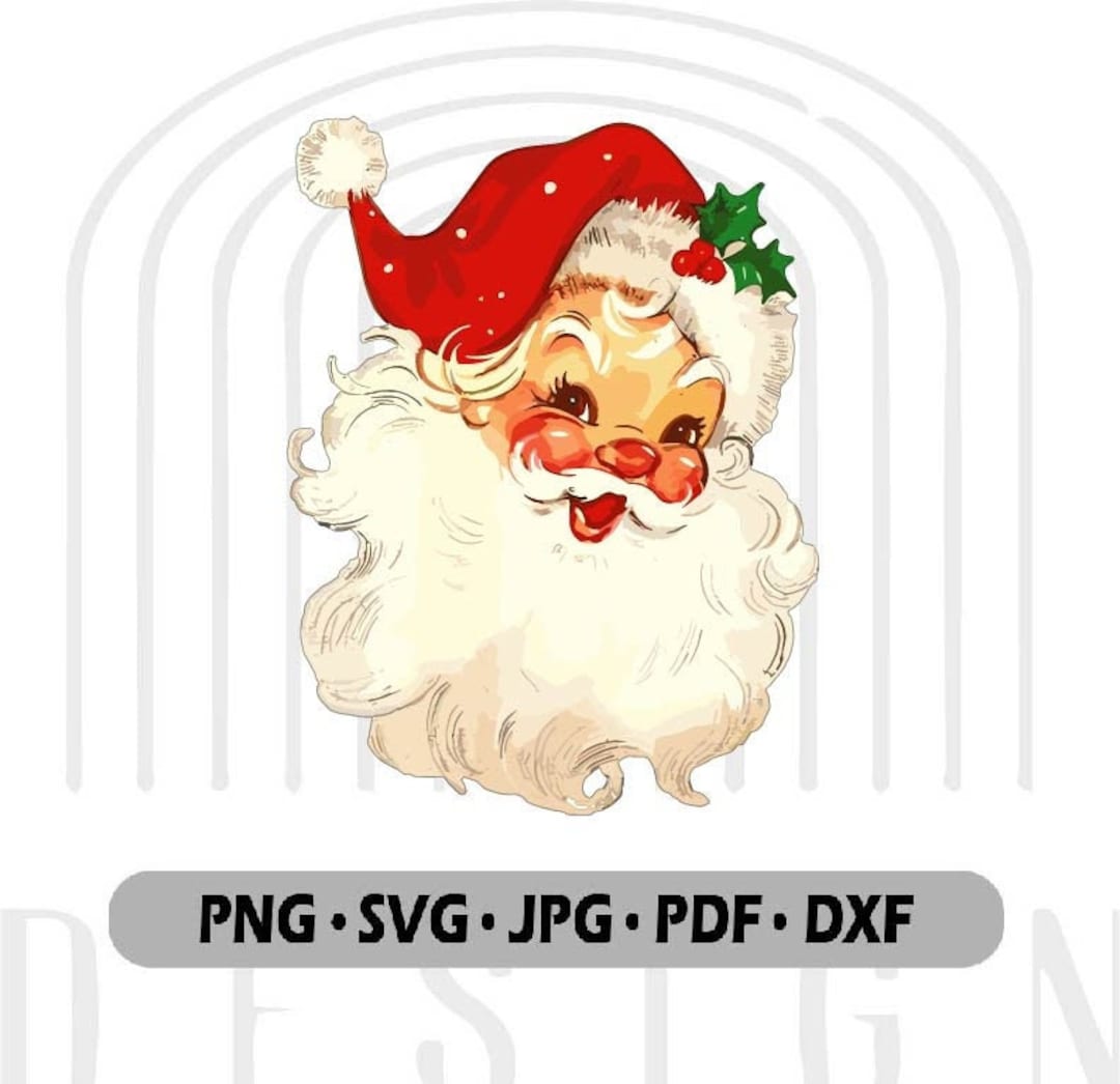 Retro Red Santa Claus Svg, Vintage Santa Svg, Cute Santa Svg, Santa ...