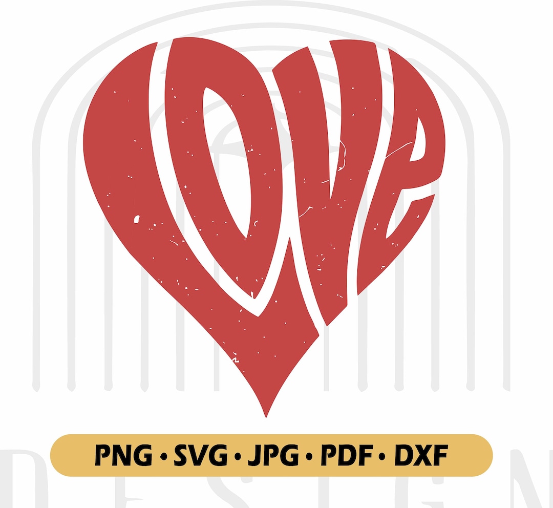 Retro Love Heart Svg, Love Svg, Retro Love Heart Png, Retro Heart, Love ...