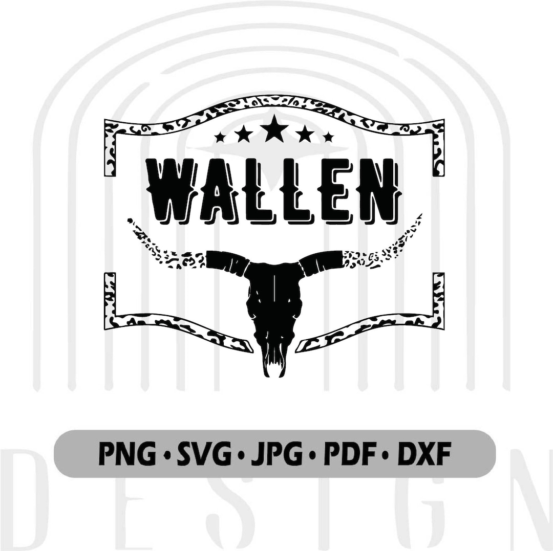 Wallen Bullhead Svg, Retro Wallen Bull Skull PNG, Cowboy Wallen Svg ...