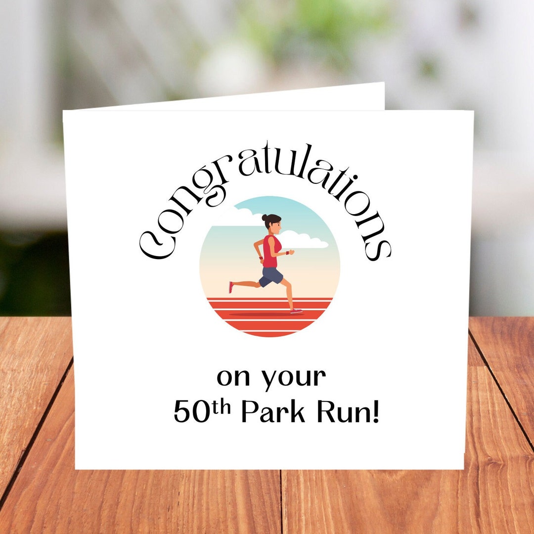Congratulations on Your Park Run Milestone Card - Choose Male or Female ...