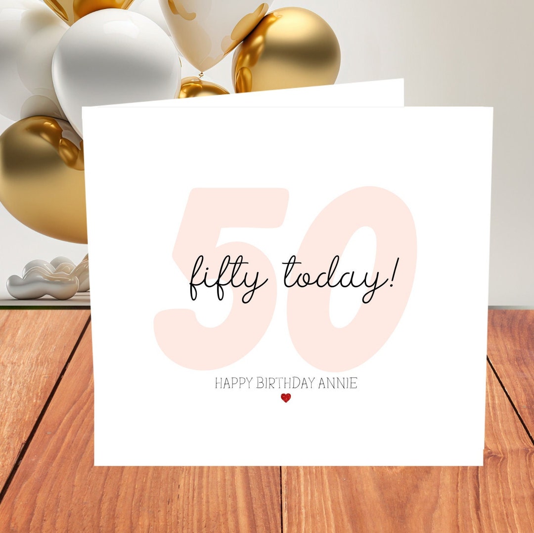 Personalised 50th Birthday Card // 50th Birthday Card // Personalised ...