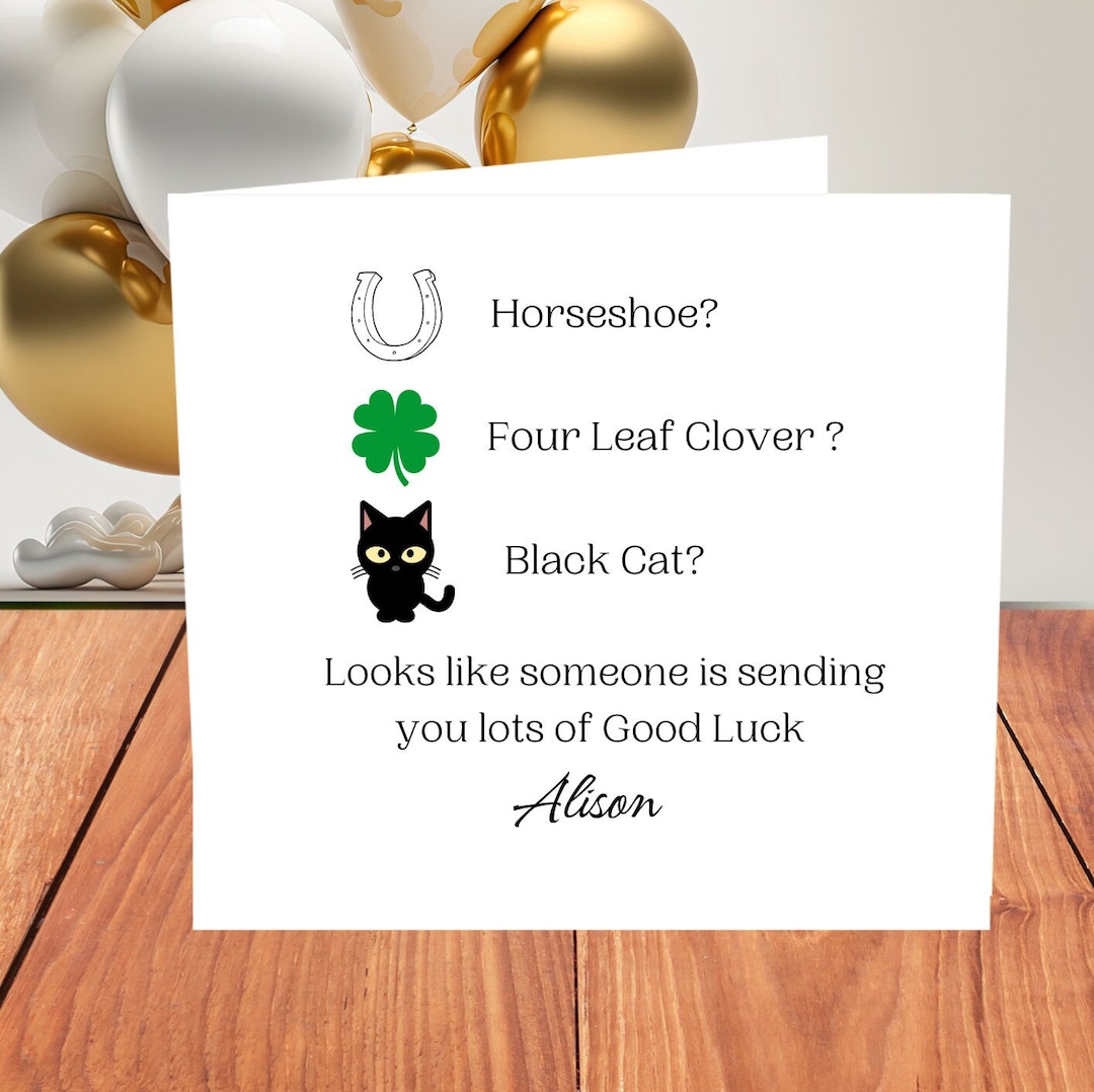 Personalised Good Luck Card // Good Luck Card - Etsy