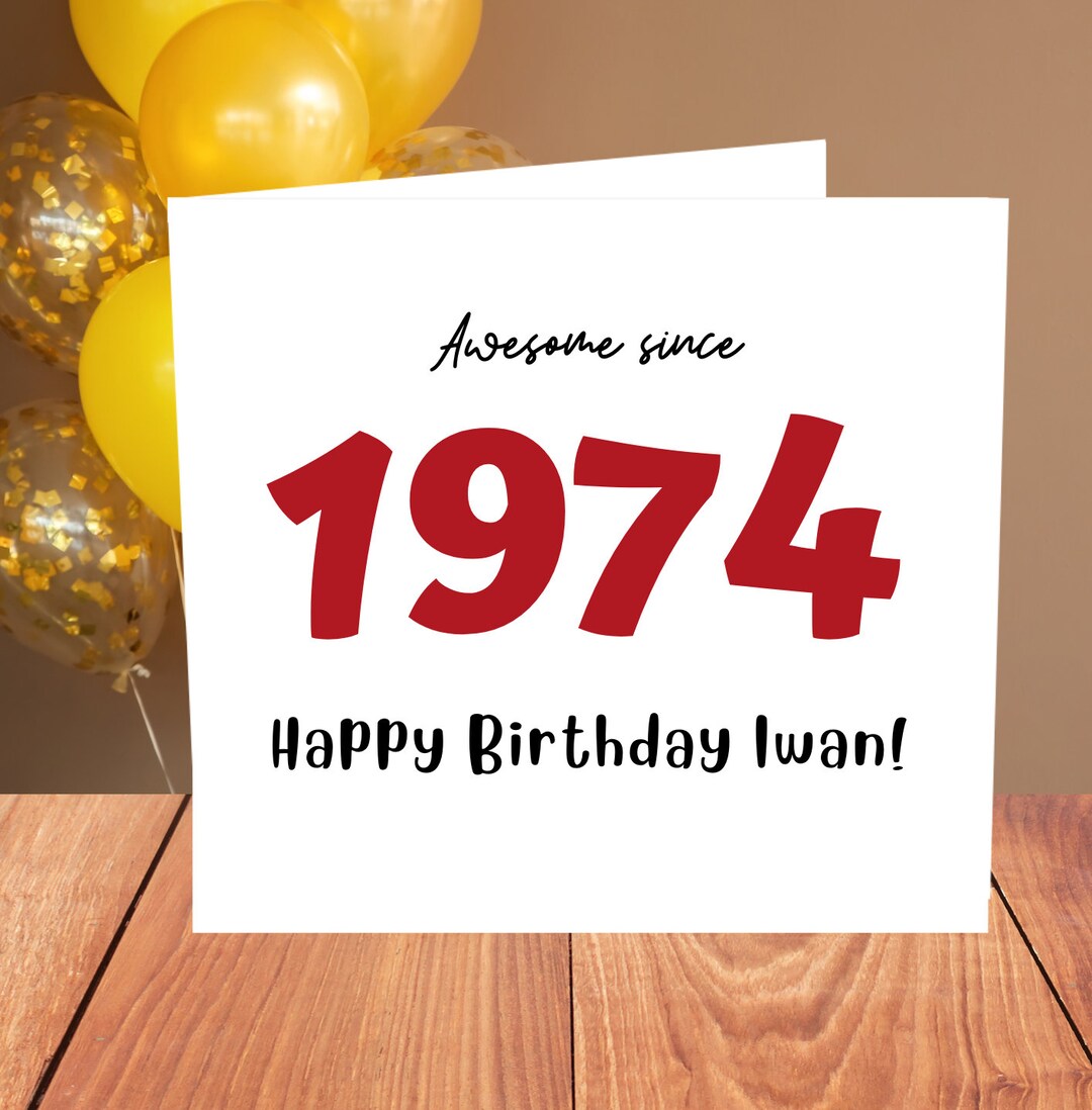 Personalised Year of Birth Birthday Card // Personalised Card ...