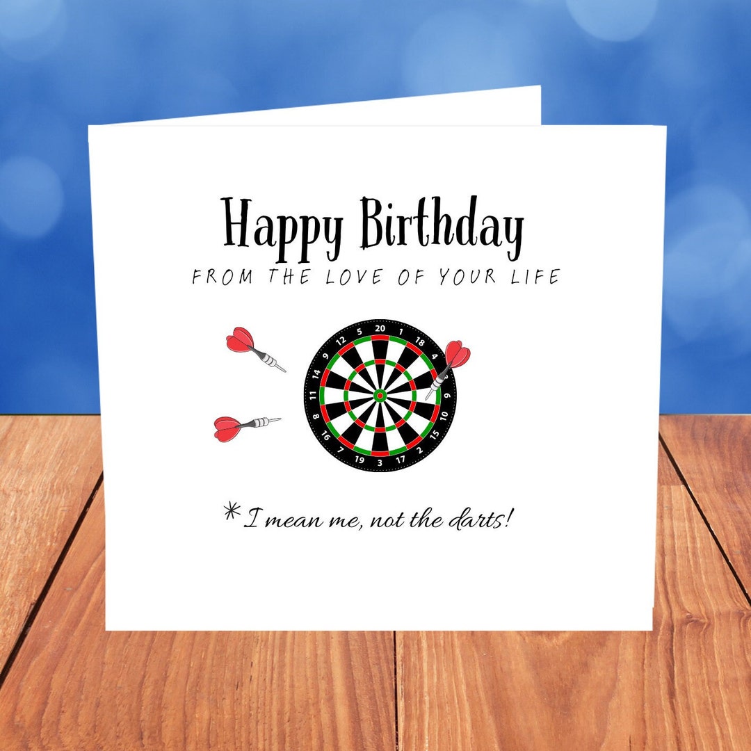 Funny Darts Birthday Card // Card for Him // Darts Fan - Etsy