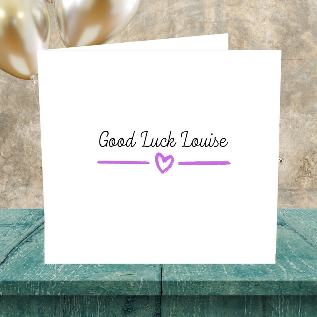 Personalised Good Luck Card // Good Luck Card - Etsy