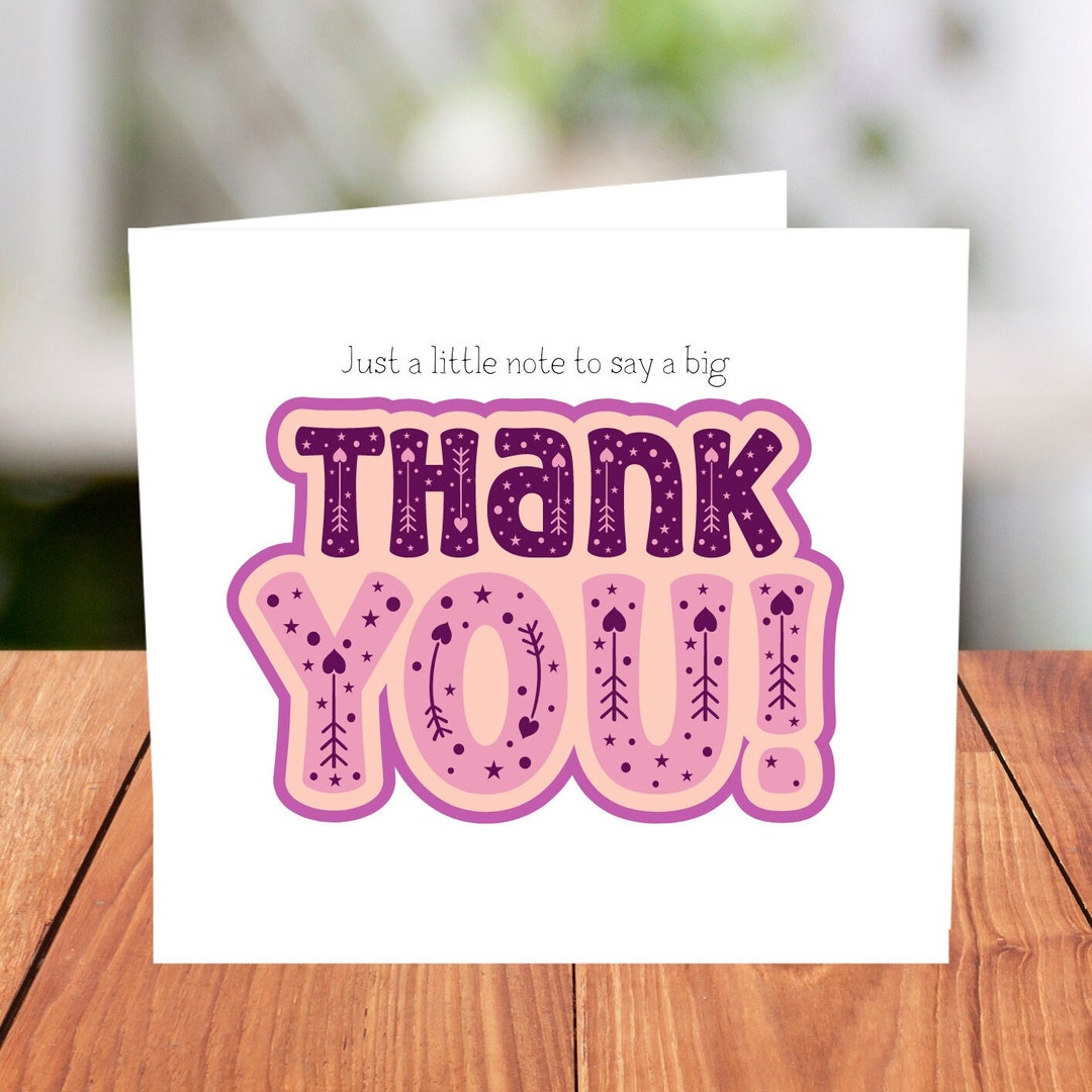 Thank You Card // Choice of Card Edge Finish - Etsy UK