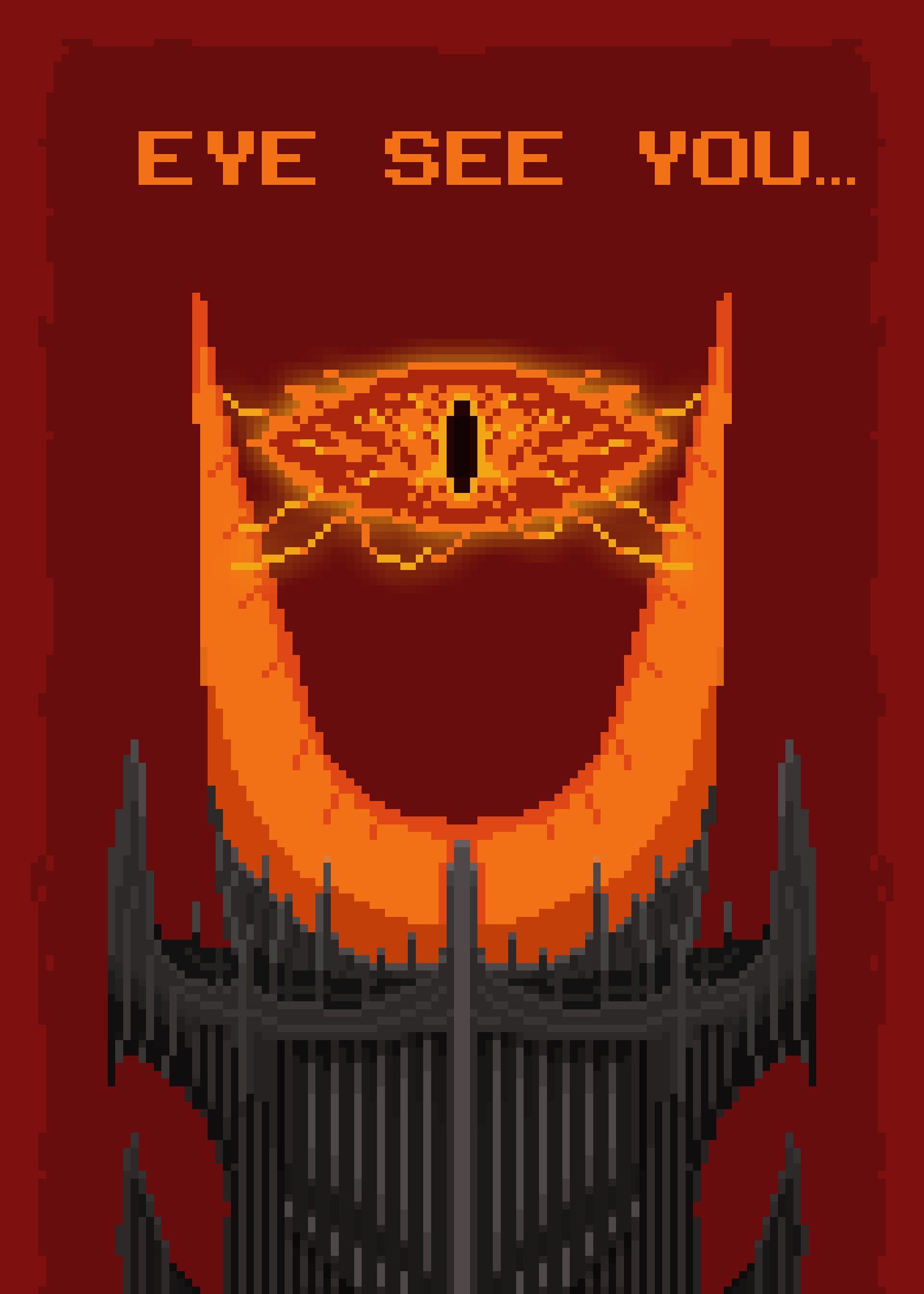 5 X 7 Eye of Sauron Pixel Art Print - Etsy