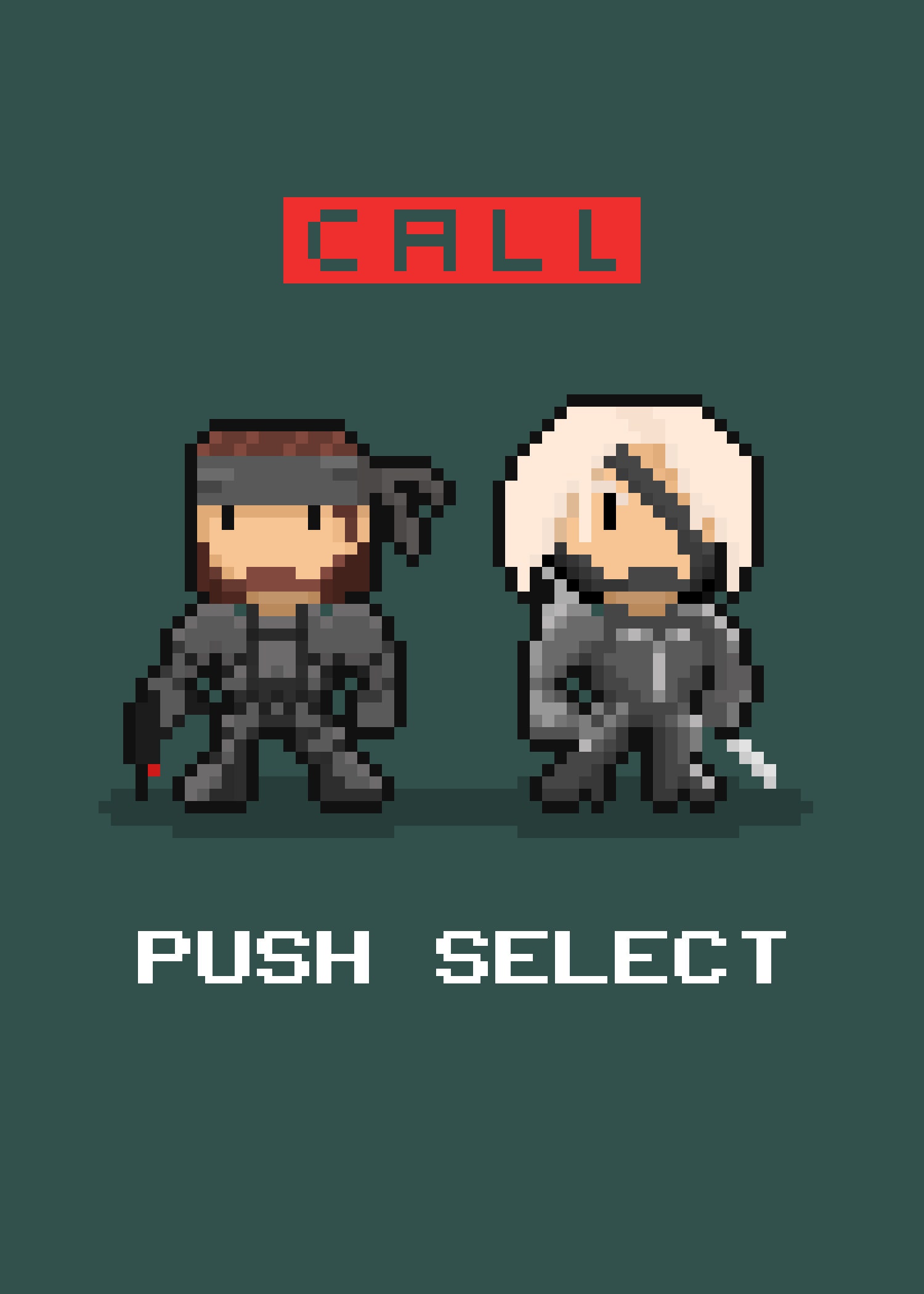 5 X 7 MGS Snake & Raiden Pixel Art Print - Etsy