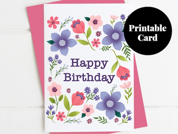 Printable Birthday Card Girl's Birthday Card Mom | Etsy