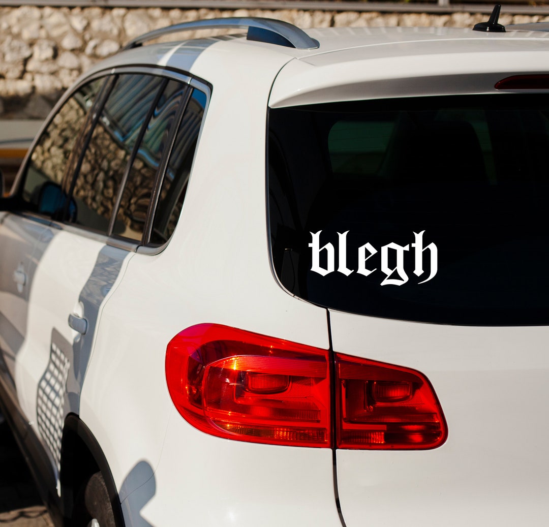 White blegh Window Car Sticker - Etsy