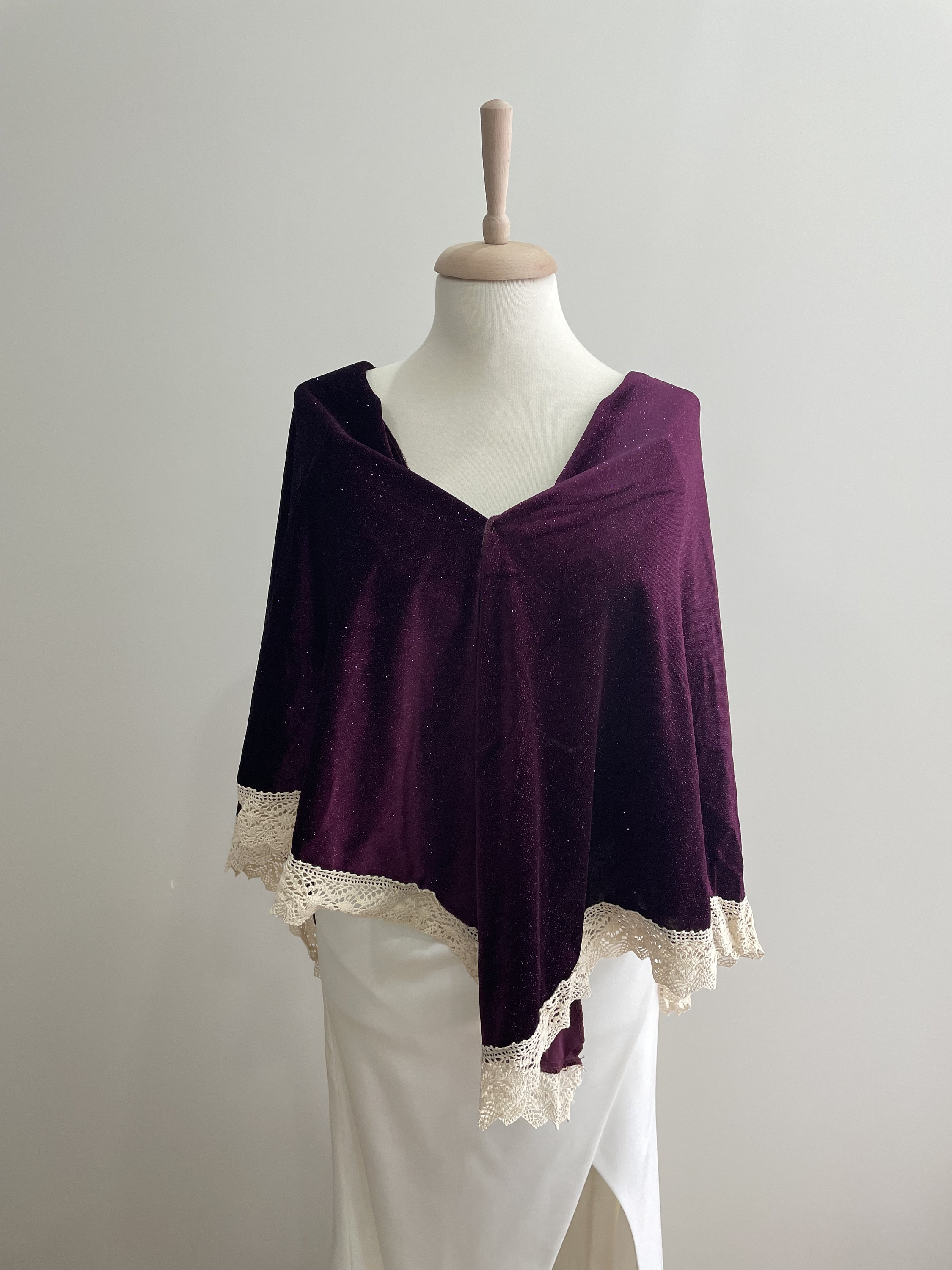 Plum Fringe Velvet Shawl Boho Wedding Shawl Bohemian Bridal - Etsy