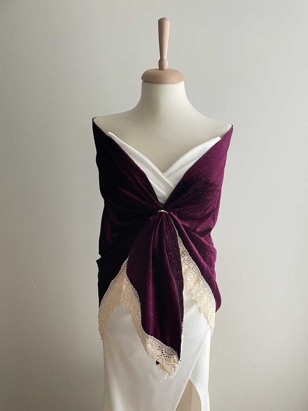 Plum Fringe Velvet Shawl Boho Wedding Shawl Bohemian Bridal - Etsy