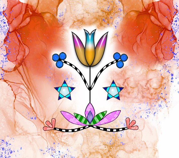 Floral Dakota Native American 20 Oz Tumbler Design Original - Etsy