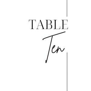 Table Numbers, Printable Table Numbers, Modern Minimalist Table Number ...