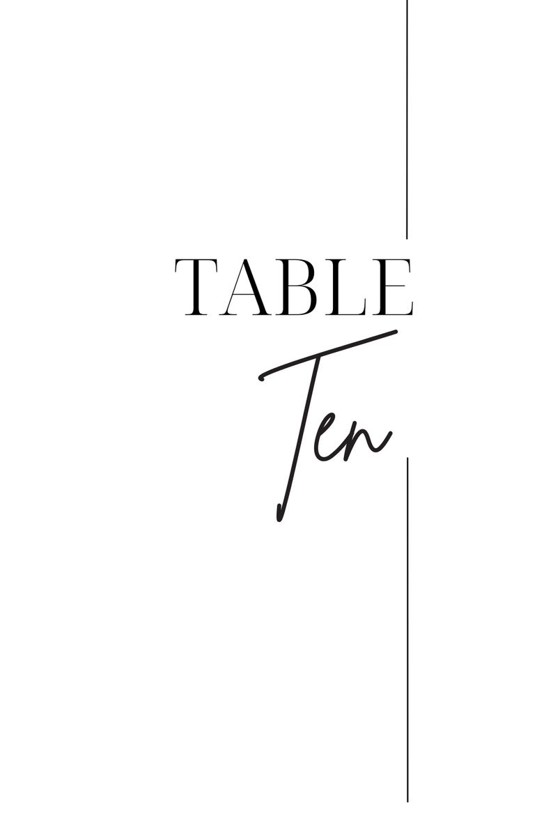 Table Numbers, Printable Table Numbers, Modern Minimalist Table Number ...