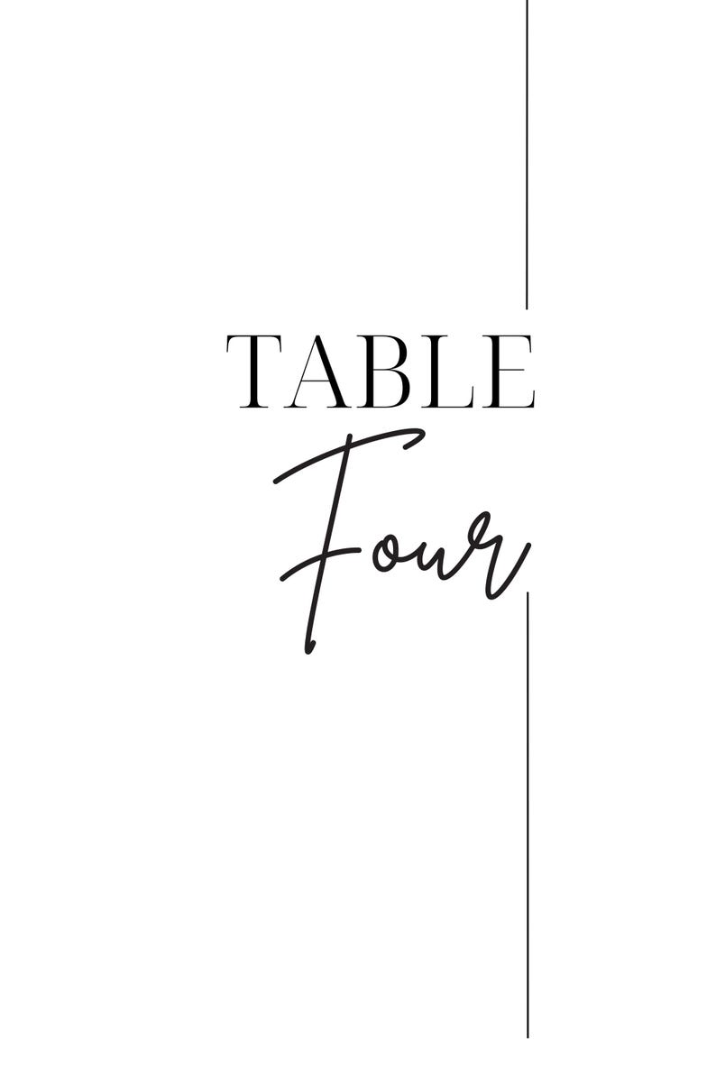 Table Numbers, Printable Table Numbers, Modern Minimalist Table Number ...