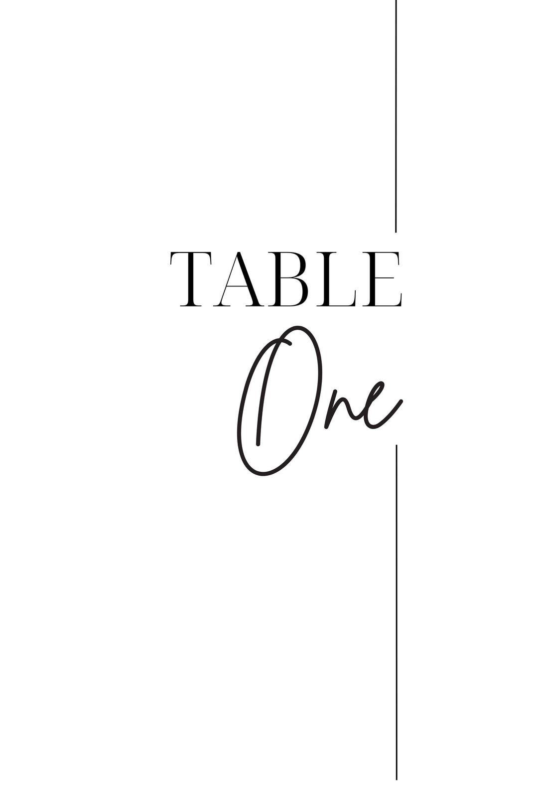 Table Numbers, Printable Table Numbers, Modern Minimalist Table Number ...