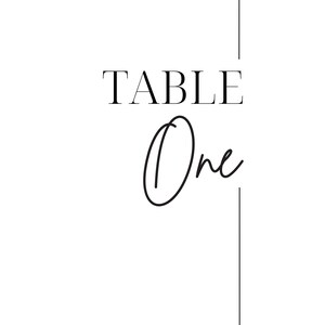 Table Numbers, Printable Table Numbers, Modern Minimalist Table Number ...