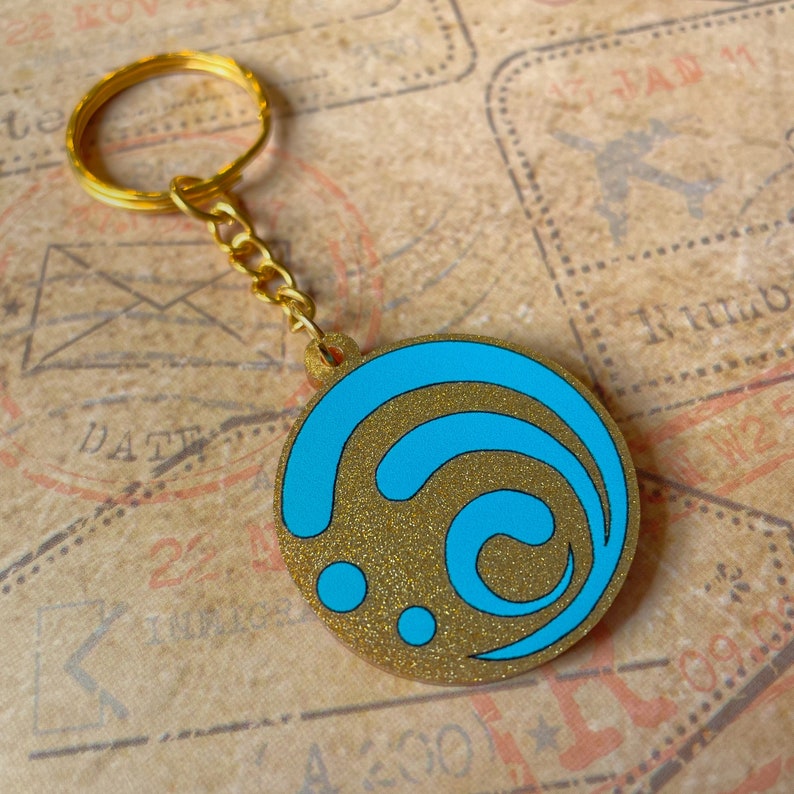 Genshin Impact Vision Keychains Cryo Anemo Geo Pyro - Etsy