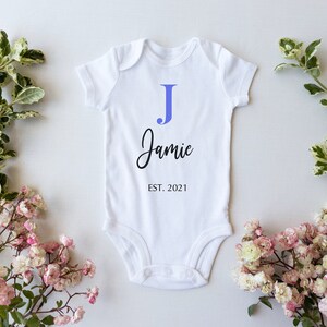 Personalised Colourful Letter and Name Baby Outfits - Etsy