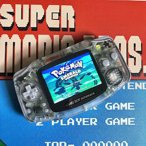 Console Nintendo Gameboy Advance Clear White With IPS V2 Backlit Screen ...